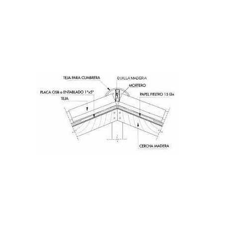 Cumbrera de teja asfaltica negra 6116 IKO hip & ridge