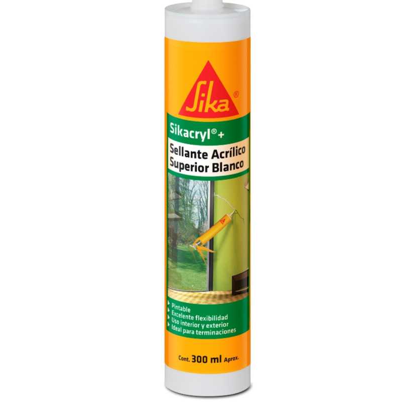 Sellante Acrílico Sikacryl+ Blanco 300 ml | Juntas y Fisuras